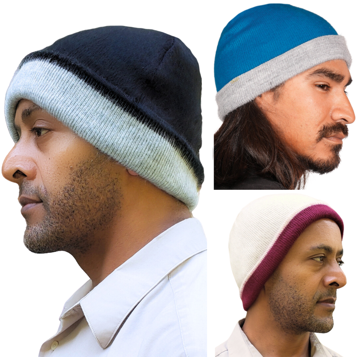 REVERSIBLE 2 In 1 Alpaca Wool Brushed Beanies – DAVLINA